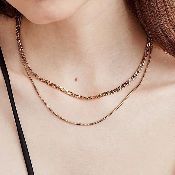 LACCstudios | Jewelry | Double Layered Necklace Gold Chain ...